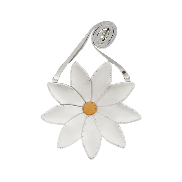 Daisy White Leather Toto Purse