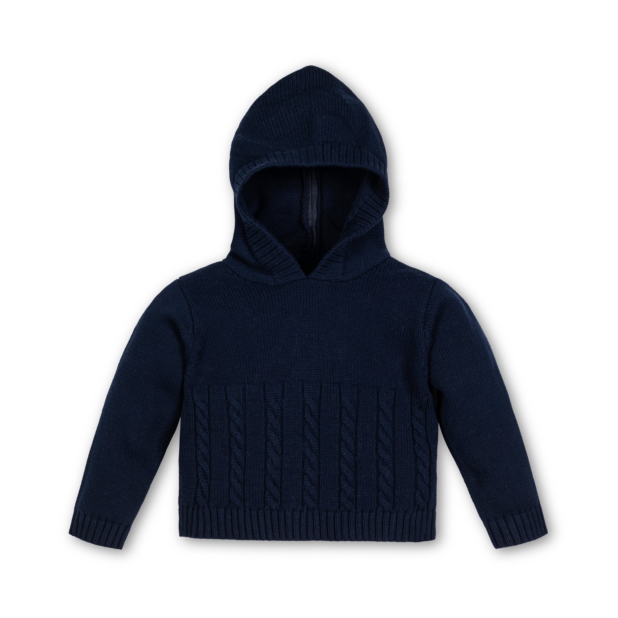 Navy Cotton Zip Back Sweater | Stylish Comfort